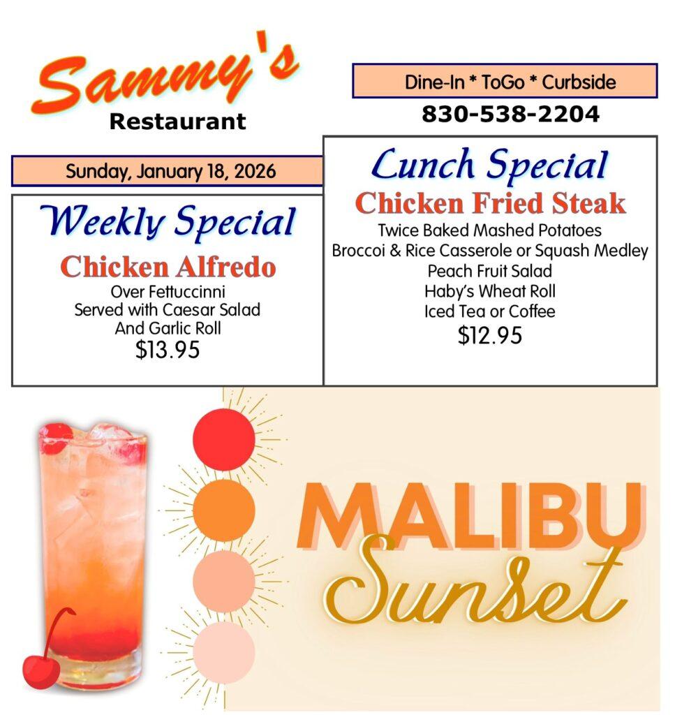Sammy’s Sunday Specials – Sammy's Restaurant